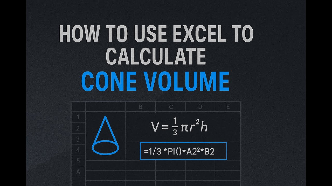 How to Use Excel to Calculate Cone Volume - YouTube