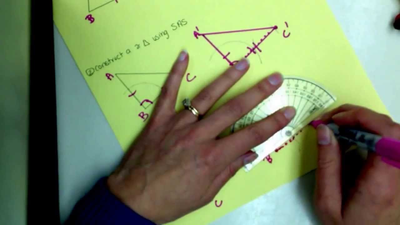 Construct congruent triangles using ASA - YouTube