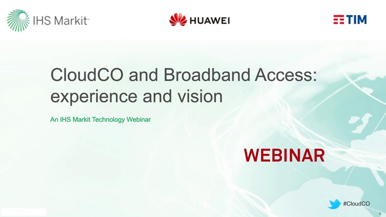 Webinar: CloudCO and Broadband Access: Experience and Vision - YouTube