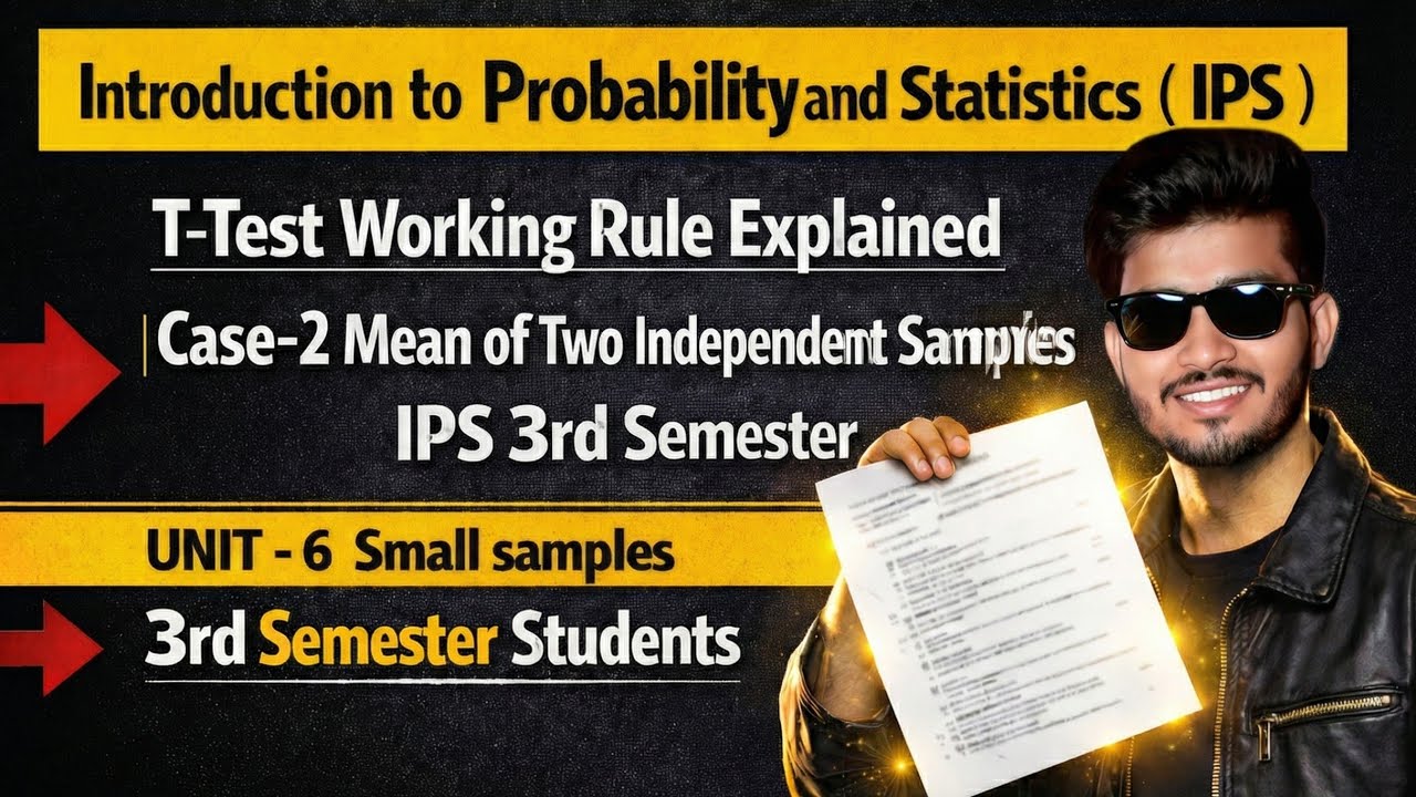 T-Test Working Rule Explained | Case-2 Mean of Two Independent Samples ...
