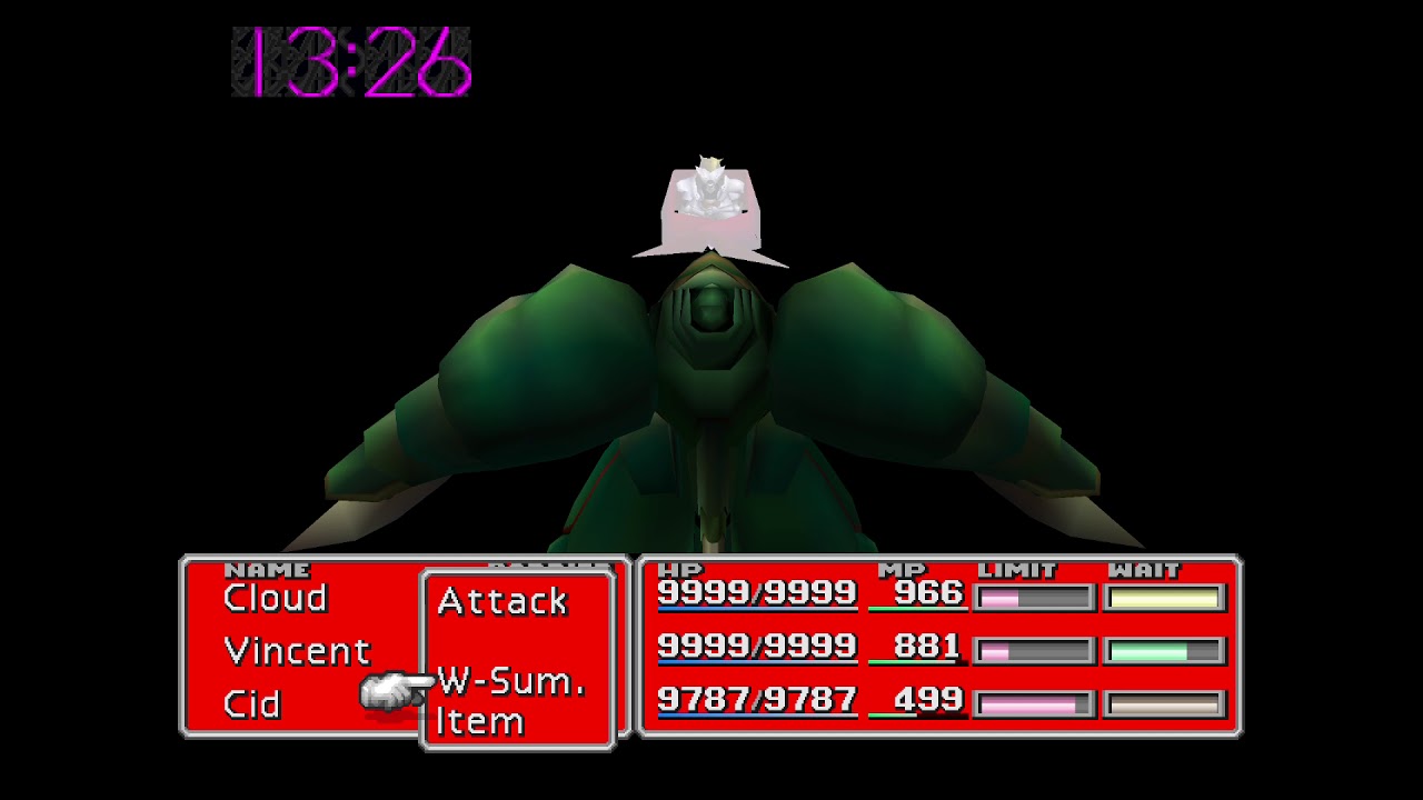 Final Fantasy VII (7 original) EMERALD WEAPON BOSS FIGHT - TIMER ON ...