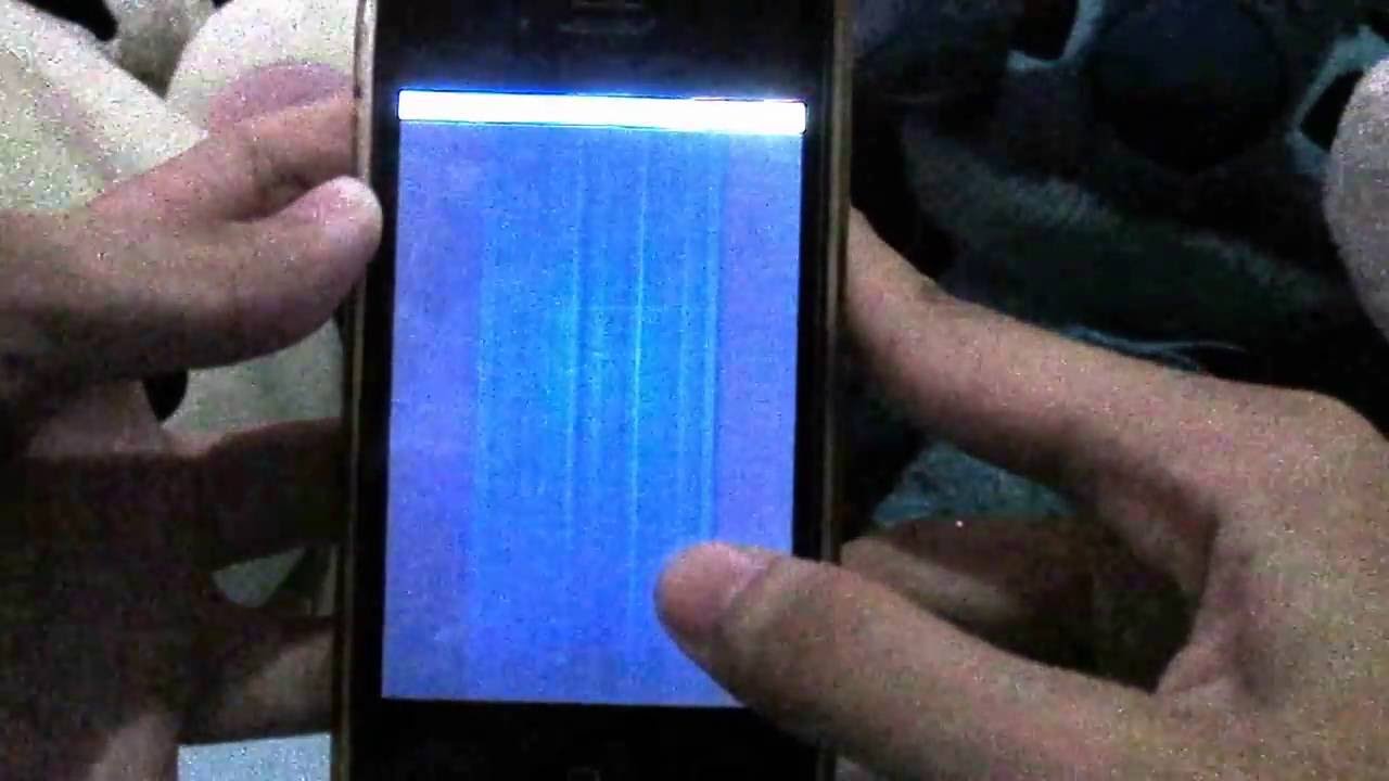HELP! iPhone 4s Vertical Blue & Black Screen (Responsive) - YouTube