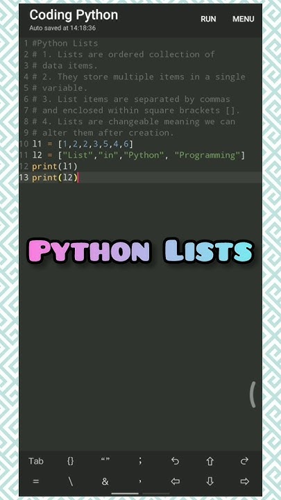 Python List / Learn Python🐍 easly by shorts #part39 #day39 #coding #python #lists #programming ...