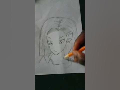 how to draw android 18#pencildrawing - YouTube