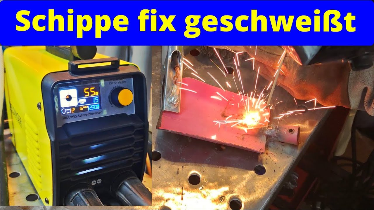 Schippe schweißen, Reparatur mit der Stabelektrode - YouTube