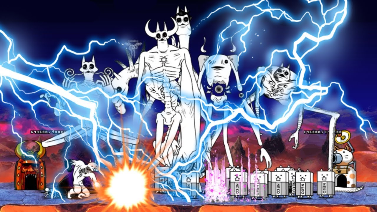 냥코 대전쟁 광거신 VS 루가족 , 루가족 파동을 견뎌줘 !! The Battle Cats - Crazed Titan Cat ...