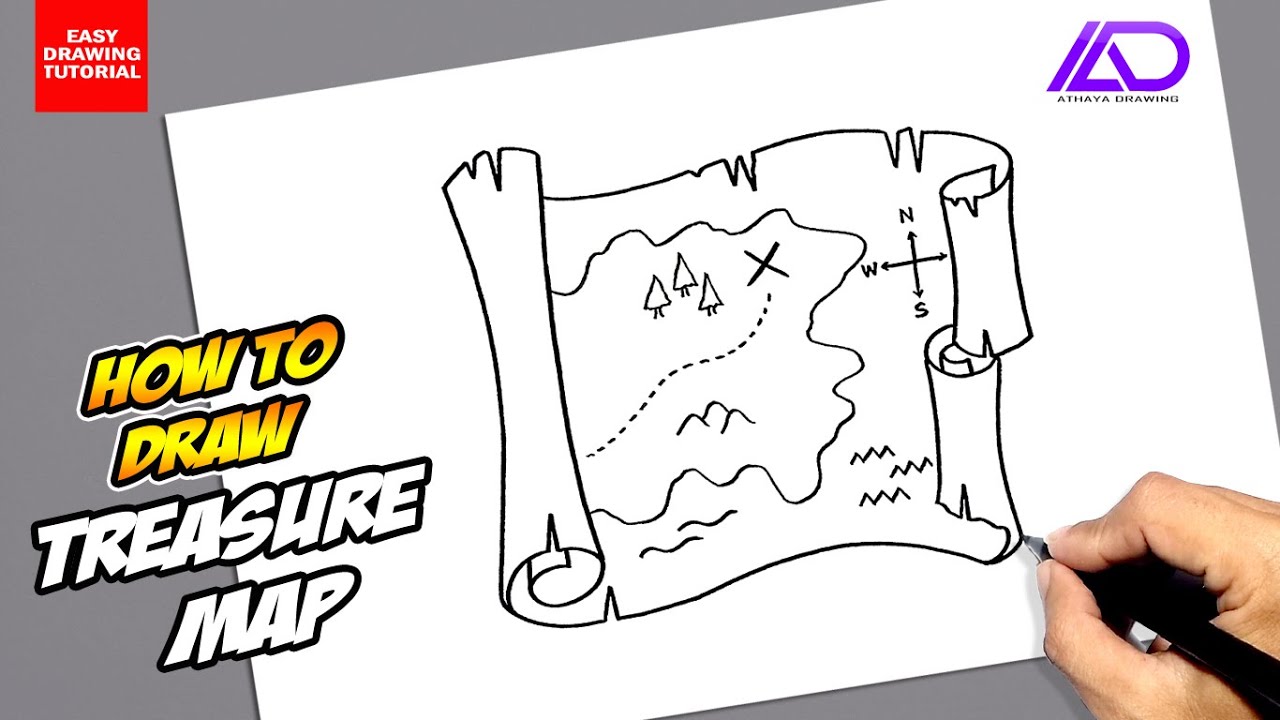 How to draw Treasure Map - YouTube