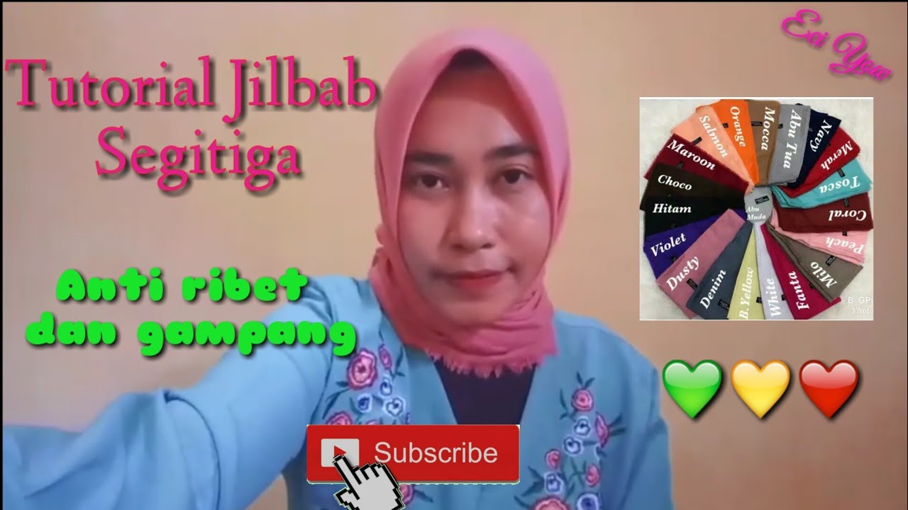 TUTORIAL JILBAB SEGITIGA yang biasa di pakai sehari-hari😊 - YouTube