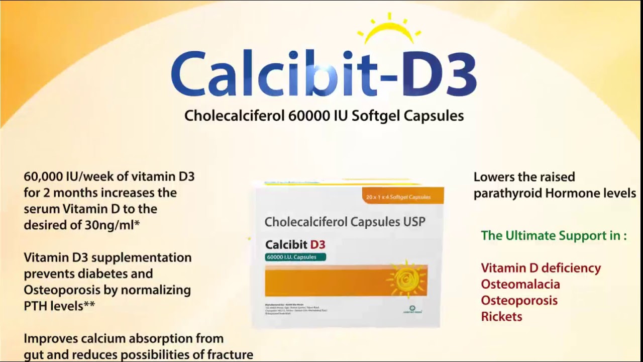 CALCIBIT-D3 (Cholecalciferol 60000 IU Softgel Capsule.) - YouTube