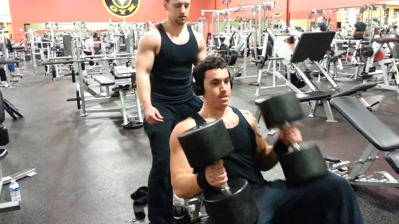 120 lb incline dumbbell press - YouTube