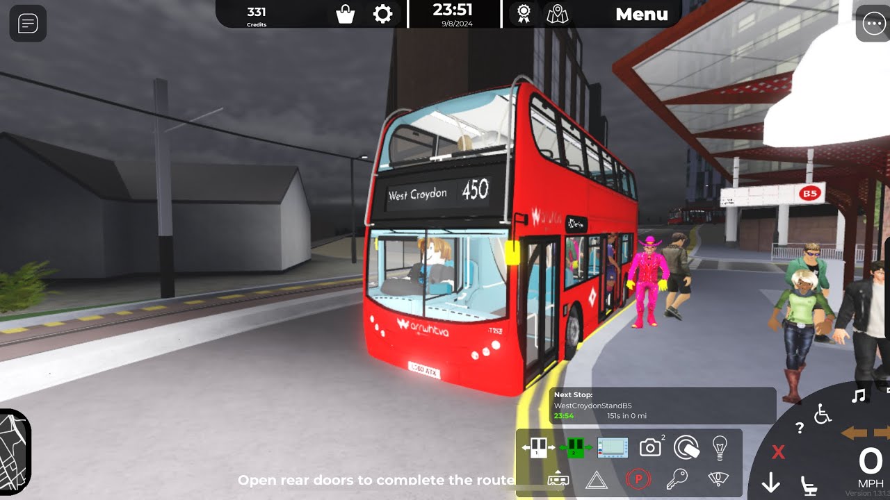 Playing Roblox croydon bus game on the 450 from Thornton heath to west ...