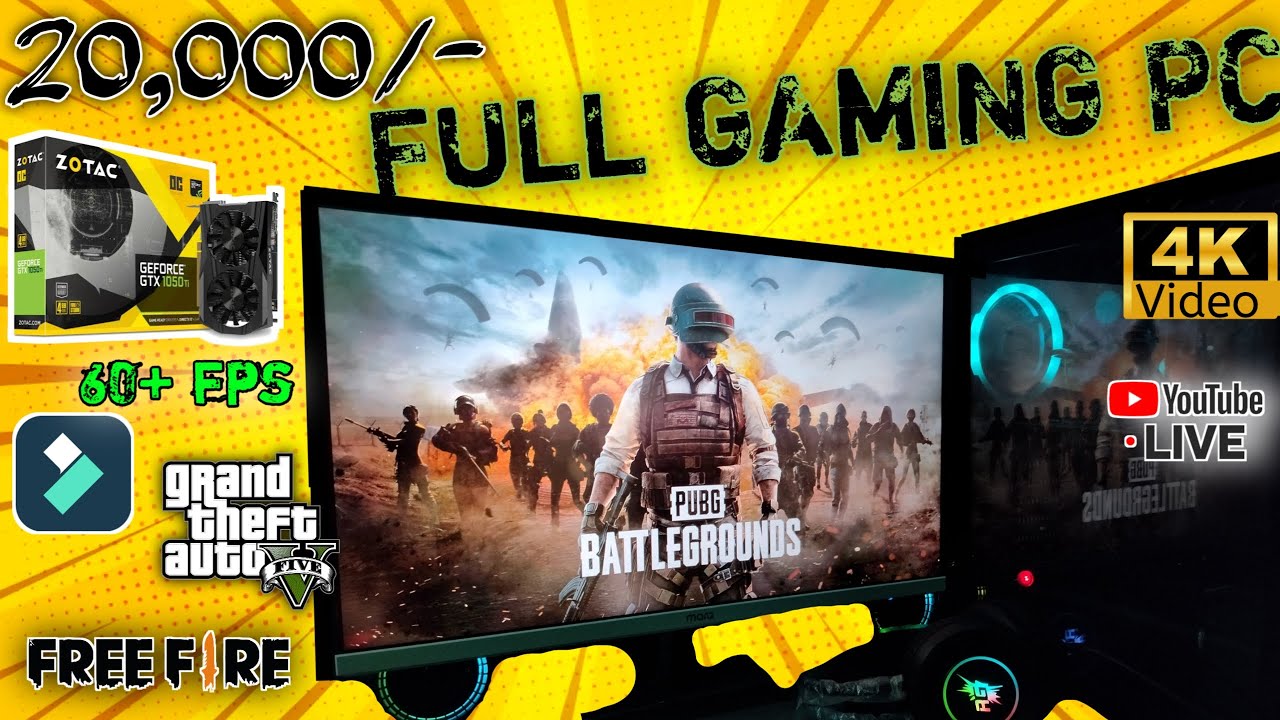 20000 Full RGB Gaming + Editing Setup with GPU & Monitor | Best Pc for ...