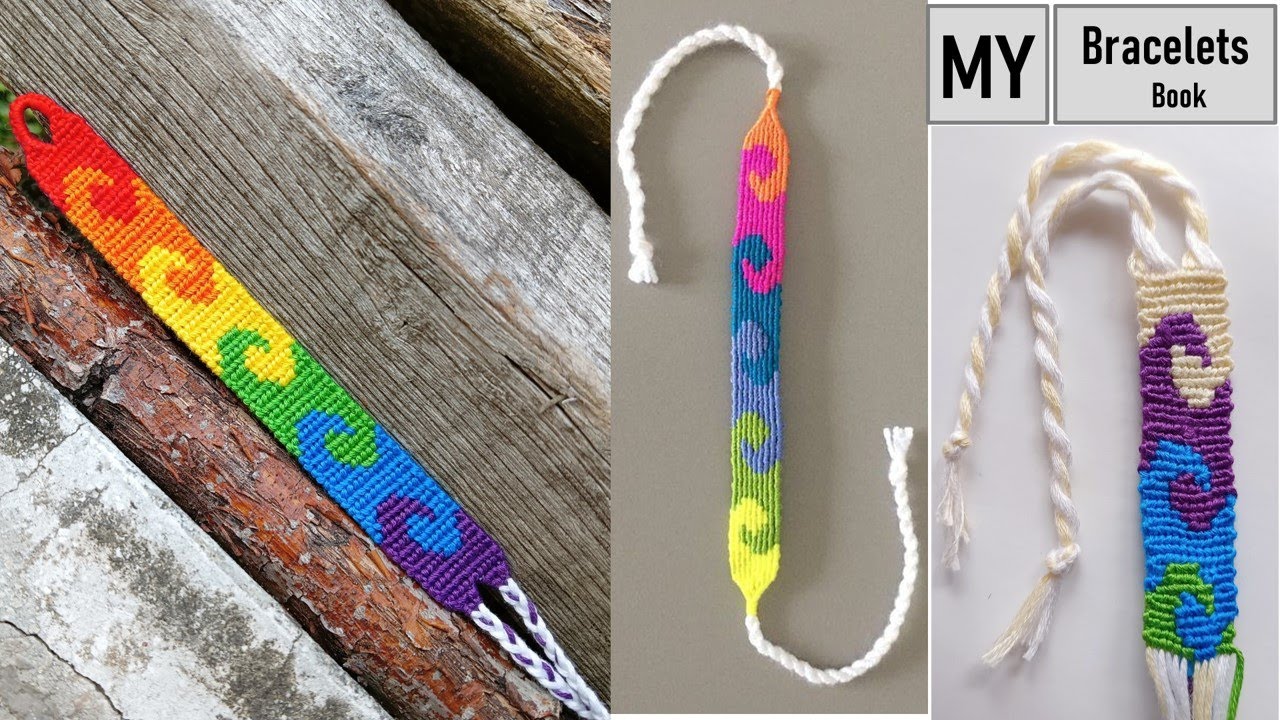 Alpha friendship bracelet pattern #10315, rainbow waves swirl colorful ...