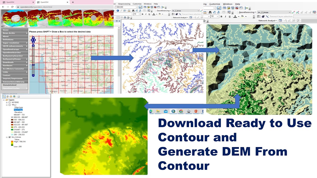 RS & GIS QA15- Download ready-to-use contour lines from Open DEM ...