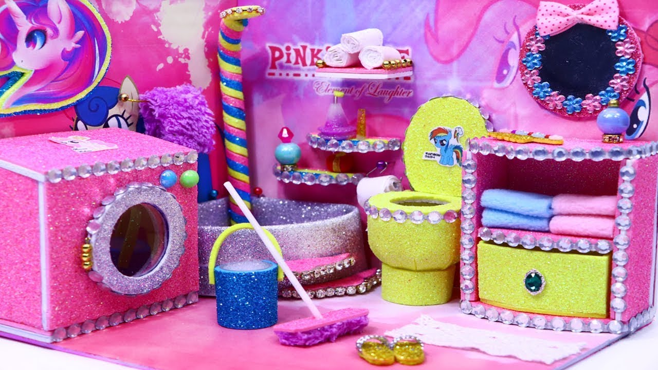 DIY Miniature Bathroom for My Little Pony | Video For Kids - YouTube