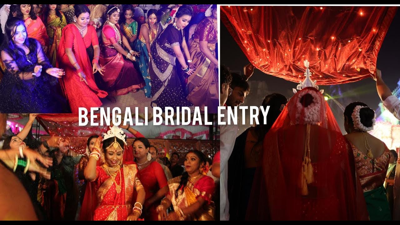 BRIDE’S ENTRY || BRIDAL ENTRY || BENGALI BRIDE’S ENTRY WITH BRIDESMAIDS ...