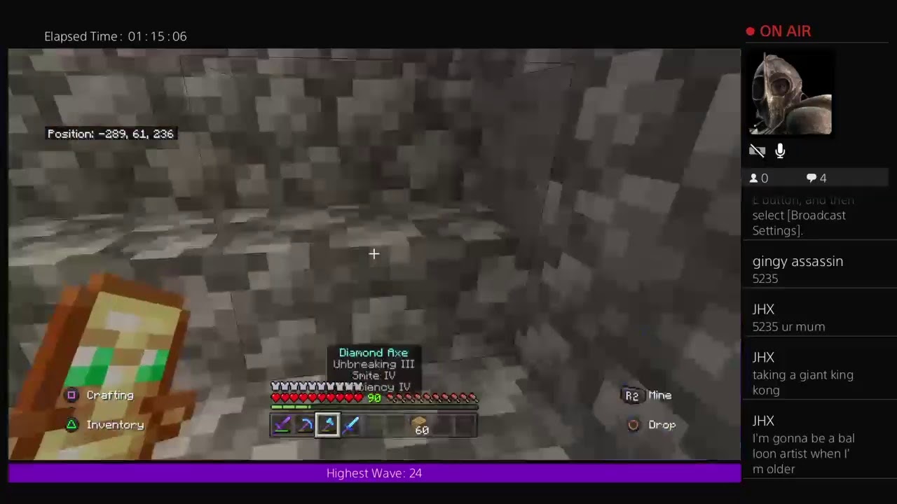 Digging 5000 blocks forward in minecraft - YouTube