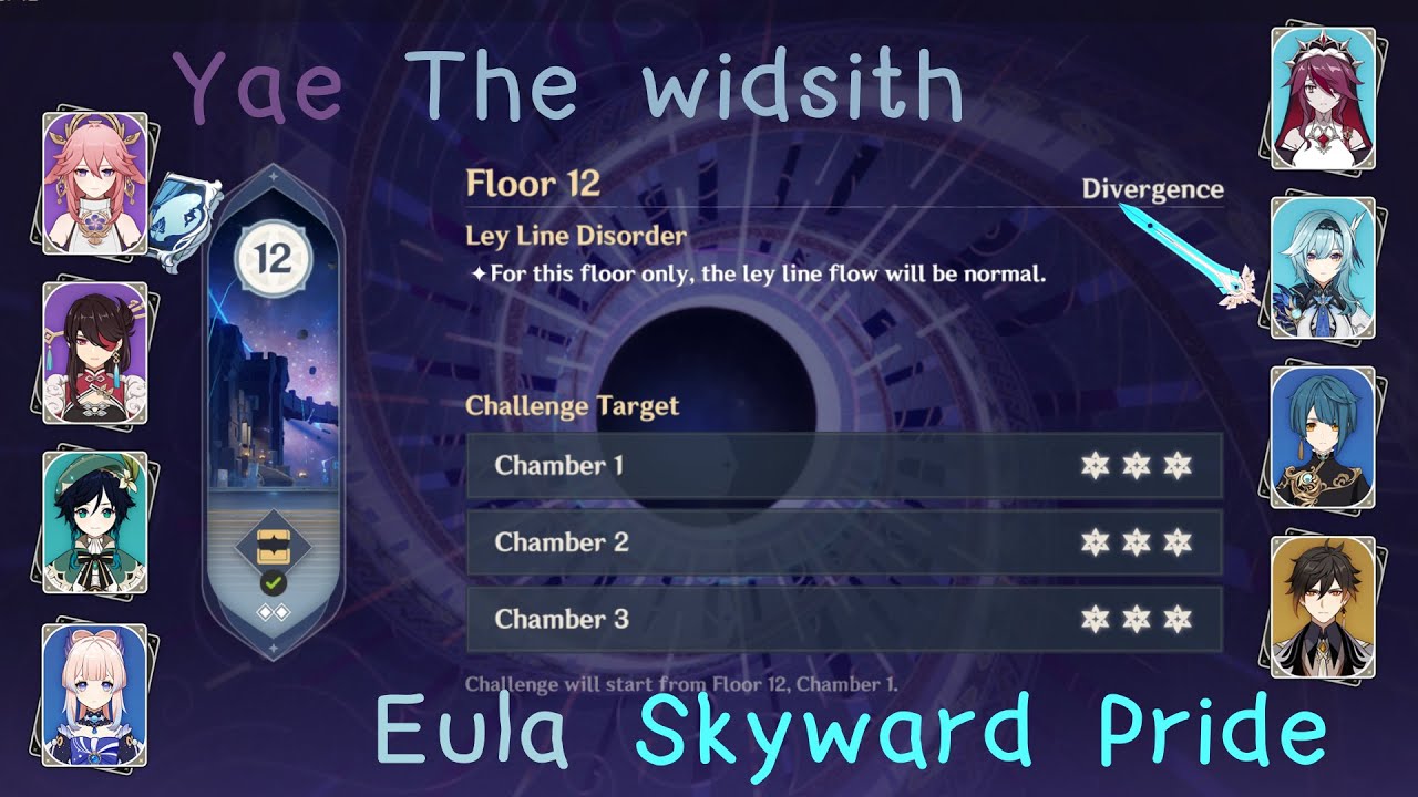 Genshin Impact - Yae The Widsith & Eula Skyward Pride | Spiral Abyss 2. ...