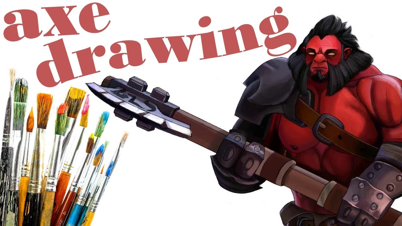 How to Draw Axe | Dota 2 Drawing |step by step Drawing - YouTube