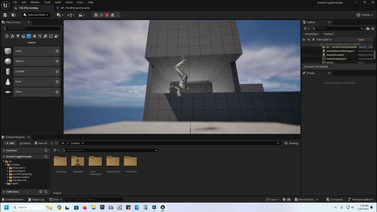 Switch the direction of gravity Unreal Engine 5 - YouTube