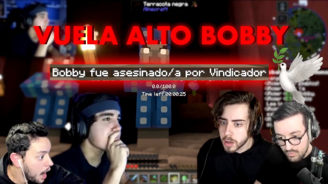 TODAS las reacciones a la muerte de BOBBY 😭 QSMP COMPILACIÓN - YouTube