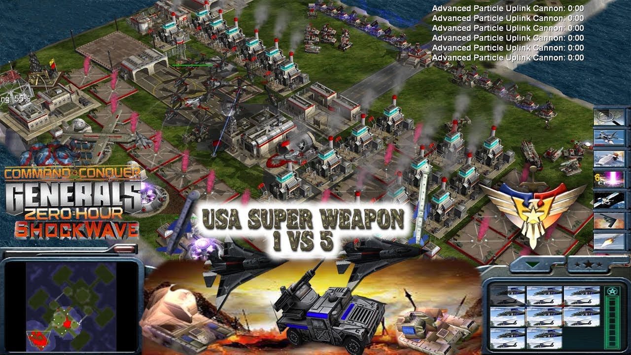 Command & Conquer Generals ShockWave - Usa Super Weapon Generals 1 vs 5 HARD Generals - Gameplay ...