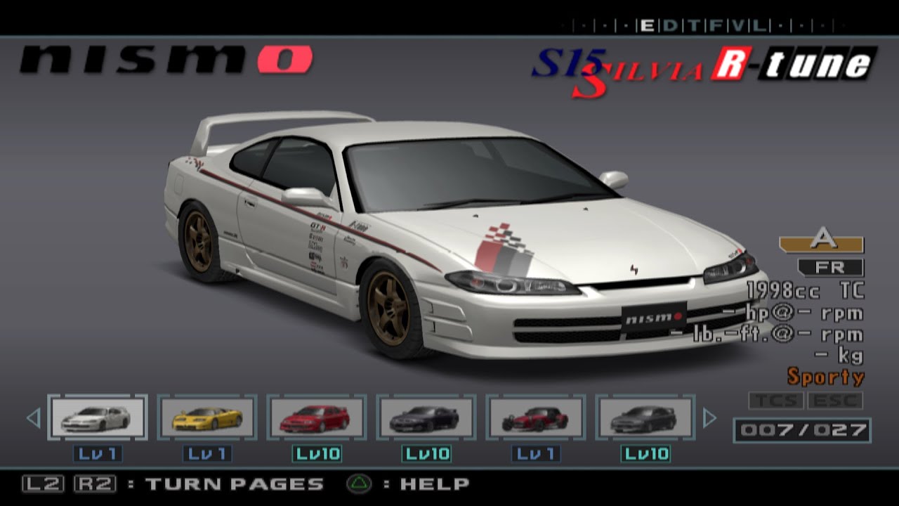 Enthusia Power Upgrade Comparison- Nismo S15 Silvia R-tune - YouTube