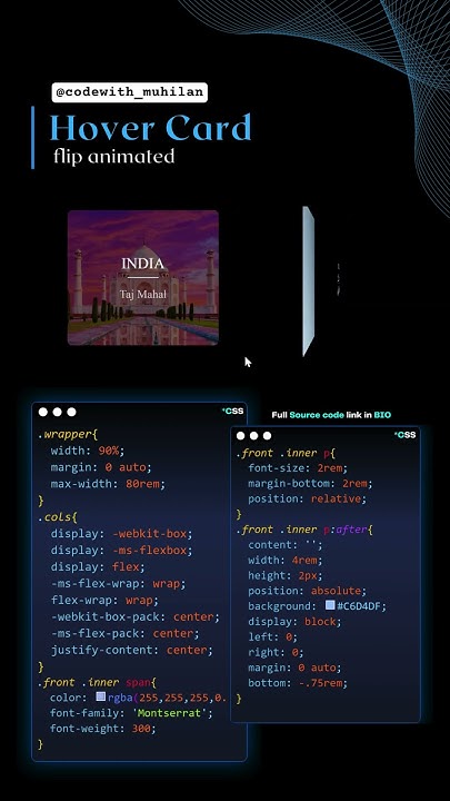 Hover Flip Cards #css #coding #cards #Website #frontenddeveloper - YouTube
