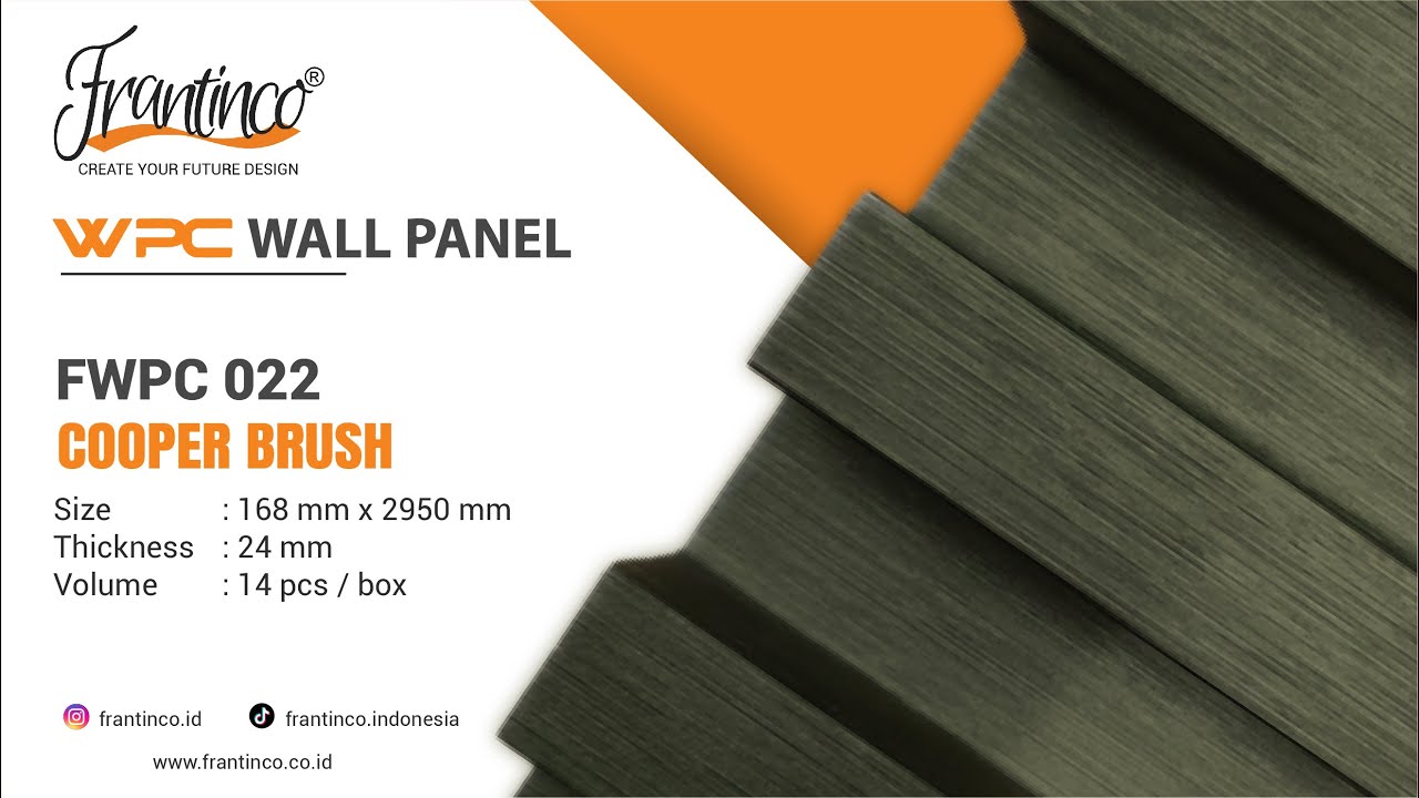 FWPC 022 COOPER BRUSH I FRANTINCO WPC WALL PANEL METAL SERIES - YouTube