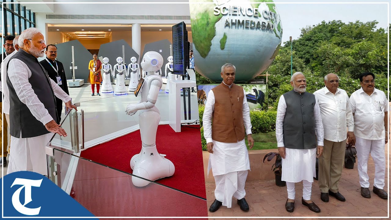 PM Modi inspects the 'Future of Robotics' in India at Science City ...