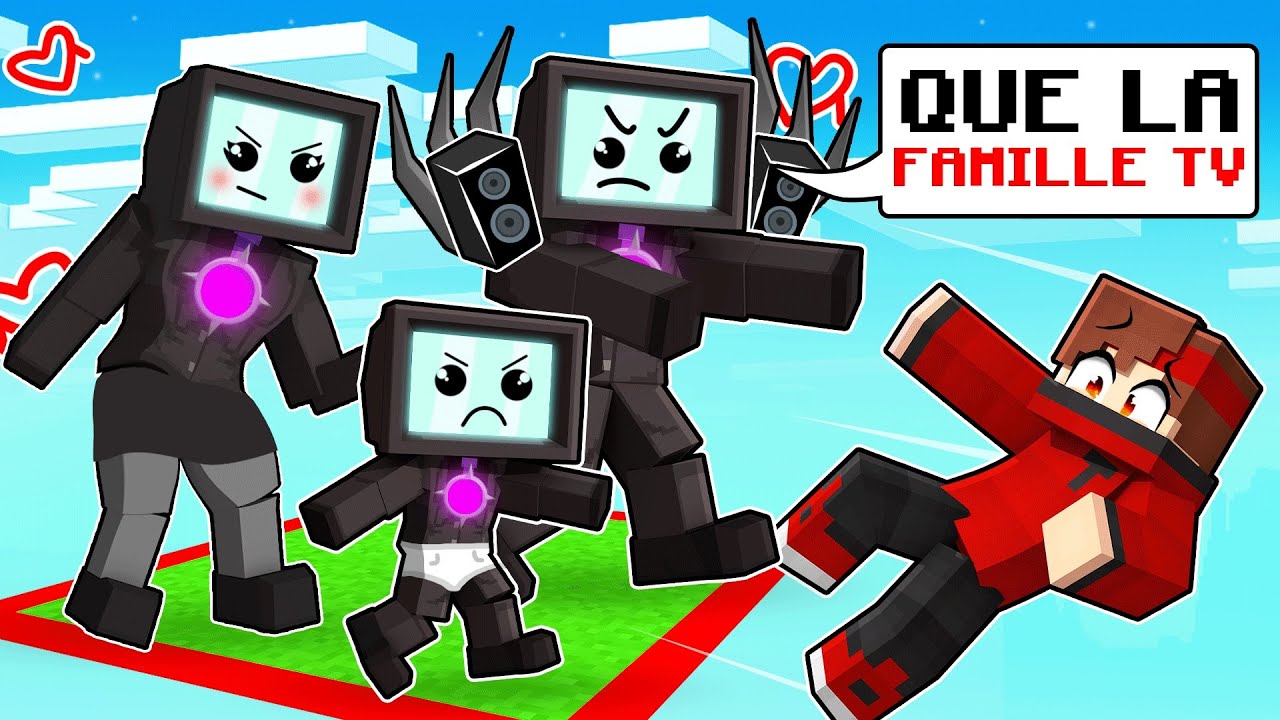 BLOQUÉ sur Un CHUNK avec La FAMILLE De TV MAN sur Minecraft ! - YouTube