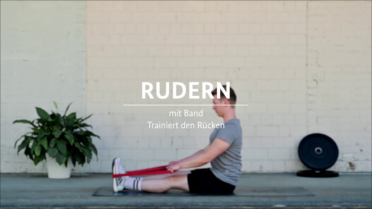 Übungen zur Vorbereitung auf den Sporttest – (9) Rudern mit Band - YouTube