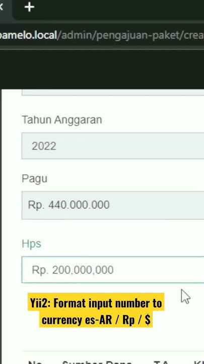 Yii2 : How to format input number to currency es-AR / Rp / $ - YouTube