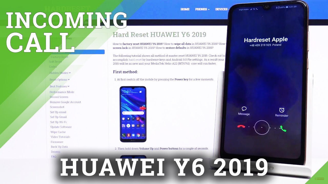 Incoming Call in Huawei Y6 2019 - Display Settings - YouTube
