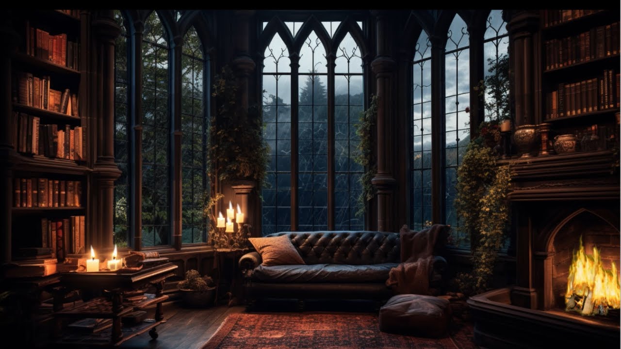 Cozy Dark Academia Library Ambience with Relaxing Piano Music - YouTube
