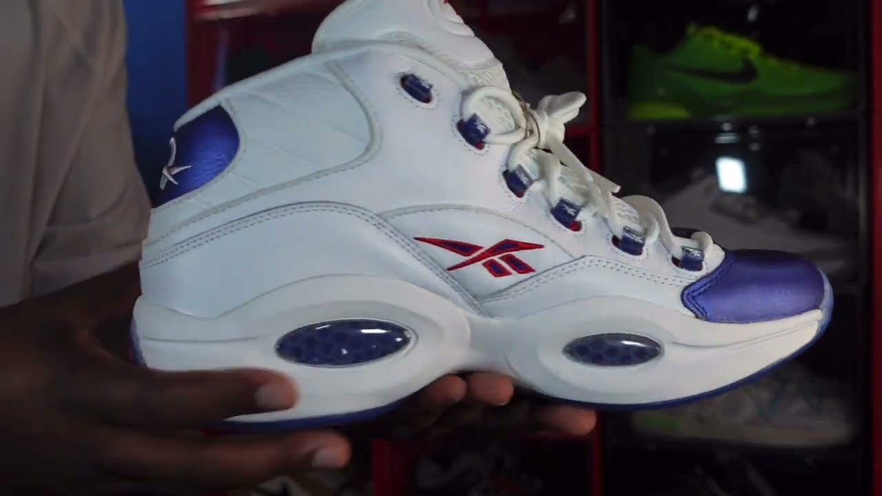 REEBOK IVERSON QUESTION MID “BLUE TOE” REVIEW - YouTube