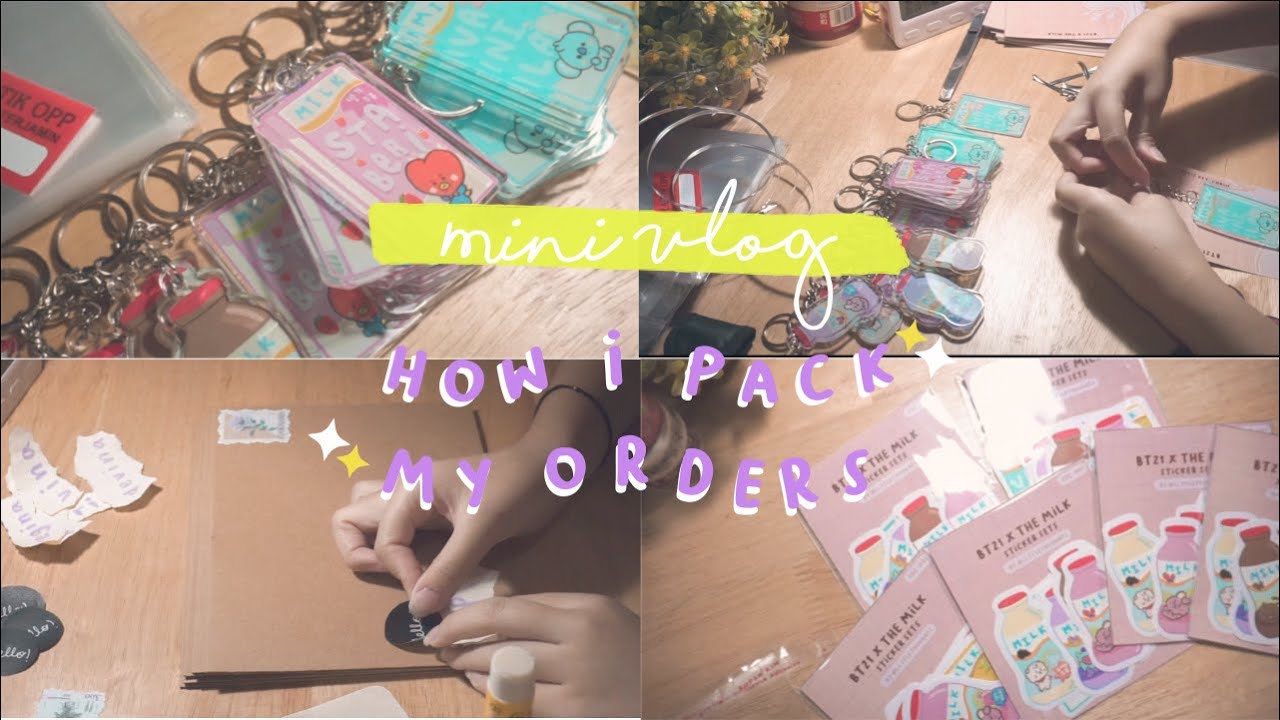 how i pack my sticker orders | packaging video | shopee indonesia - YouTube