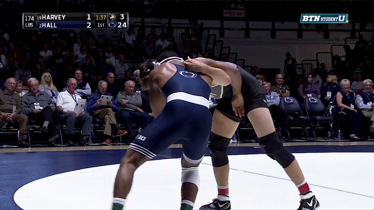 174lbs Mark Hall (Penn State) fall Ben Harvey (Army) - YouTube