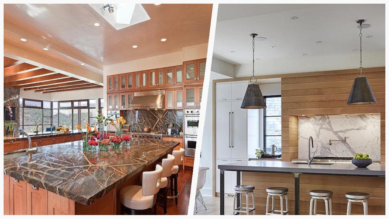 75 Beautiful Kitchen With Stone Slab Backsplash And An Island Design ...