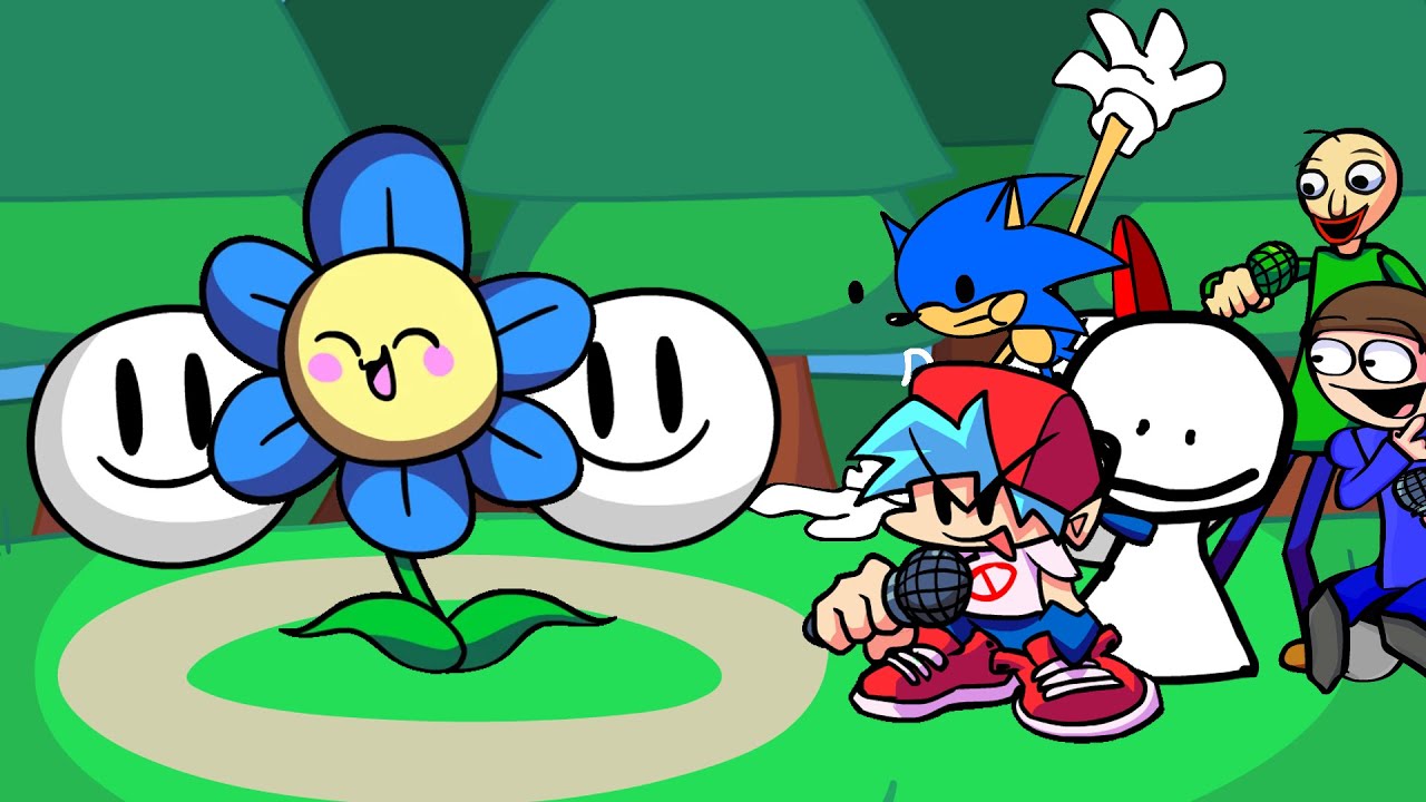 FNF MOPE BUT EVERYONE SINGS IT - YouTube