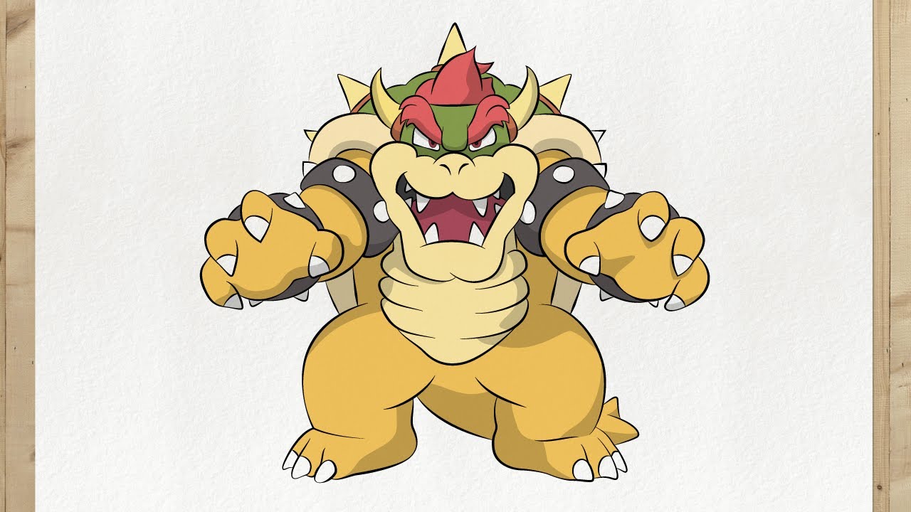 Comment dessiner BOWSER (Mario Bros) étape par étape et facilement ...