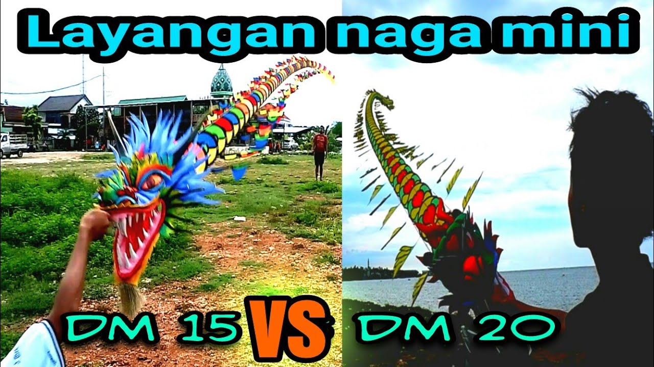 layangan naga mini kecil dm 15 vs naga mini dm 20 | mini dregon kite ...