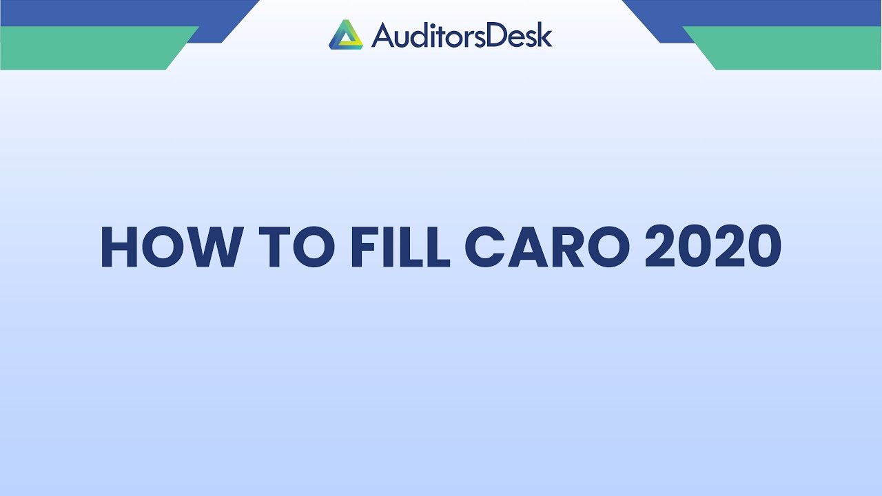 How to fill CARO 2020 - YouTube