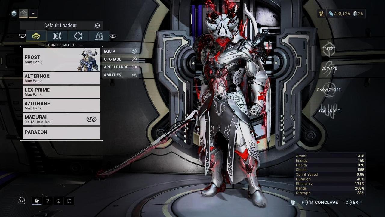 Warframe: My blood frost fashion Frame - YouTube