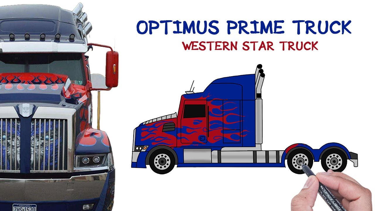 How To Draw Optimus Prime Truck - Western Star Truck Very Easy - YouTube
