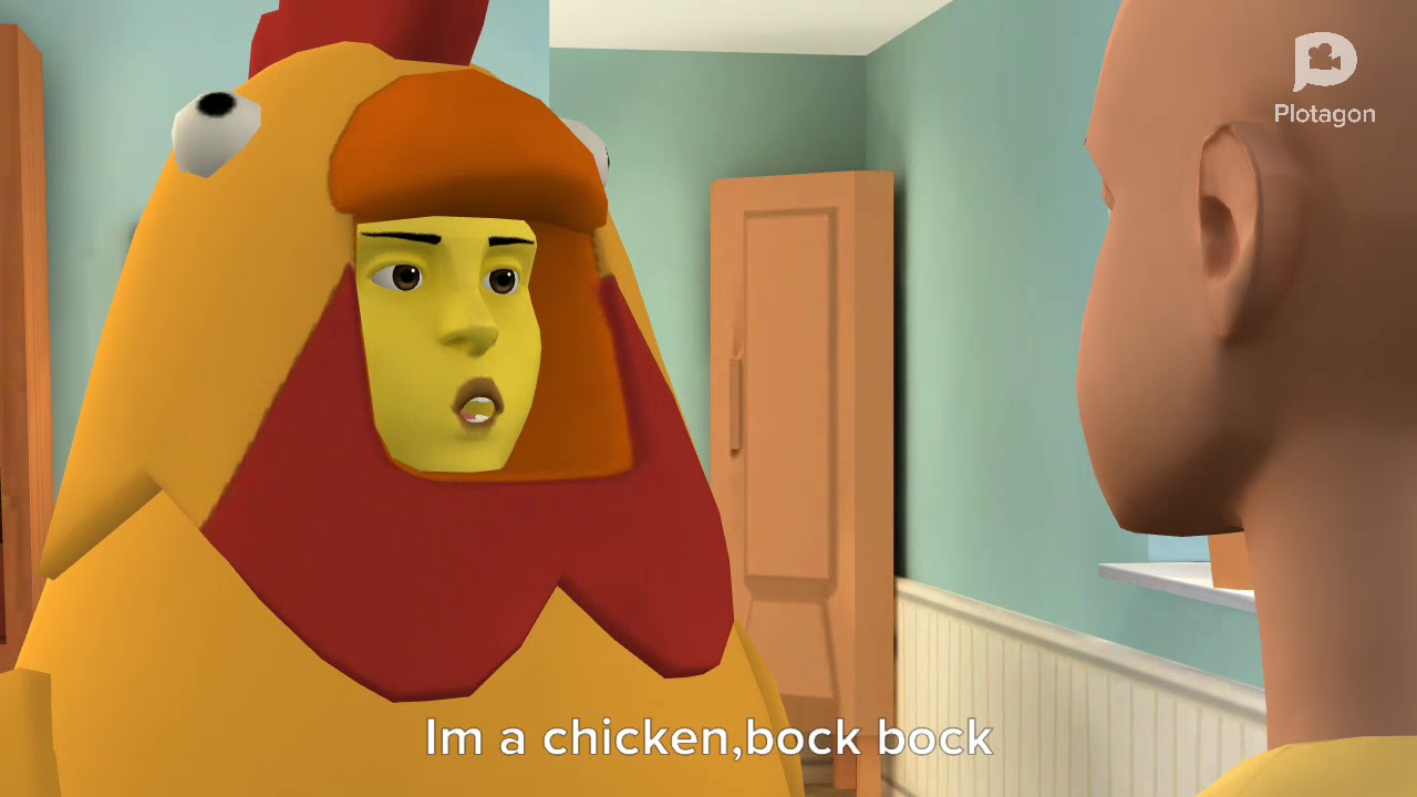 Caillou meets an chicken #plotagoneaster - YouTube