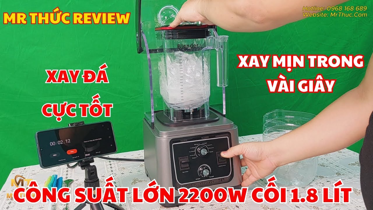 ĐÁ XAY CỰC MỊN Với Máy Xay Sinh Tố Công Nghiệp Chống Ồn 2200W | Máy Xay ...