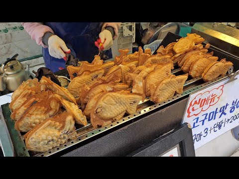 Kore'nin soğuk kışının vazgeçilmez atıştırmalığı! Balık şeklindeki ekmek sokak yemeği koleksiyonu!