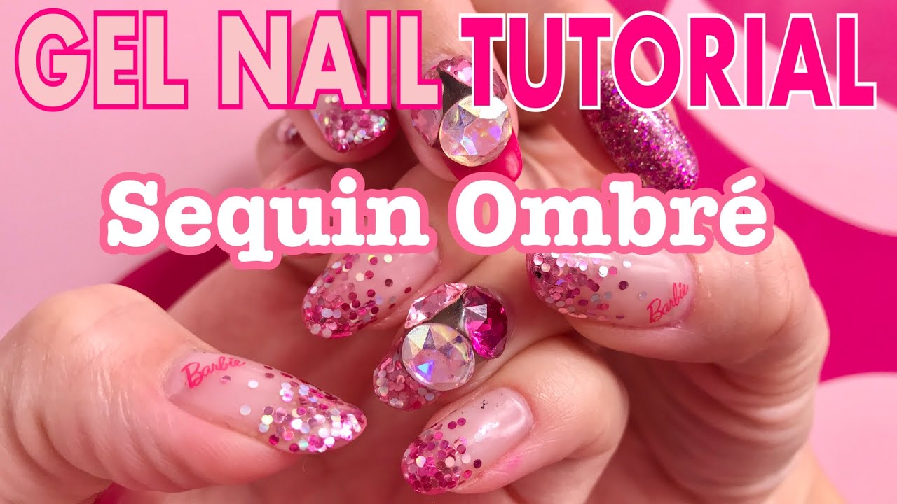 GEL NAIL ART TUTORIAL! EASY SEQUIN OMBRE NAIL!! - YouTube