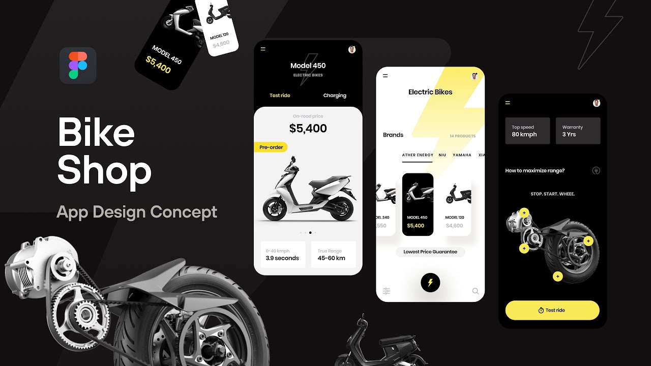 Electric Bikes App | Speed UI Design Art | Figma Tutorial - YouTube